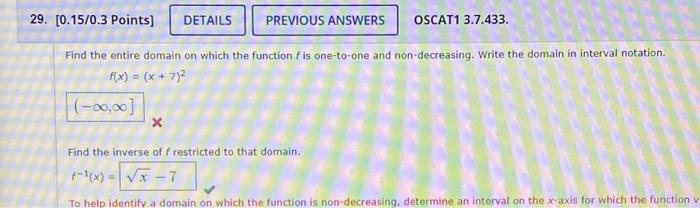 Solved 7. [0/1 Points] DETAILS PREVIOUS ANSWERS OSCAT1 | Chegg.com