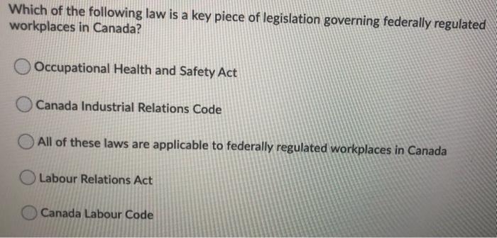 Solved Which of the following law is a key piece of | Chegg.com