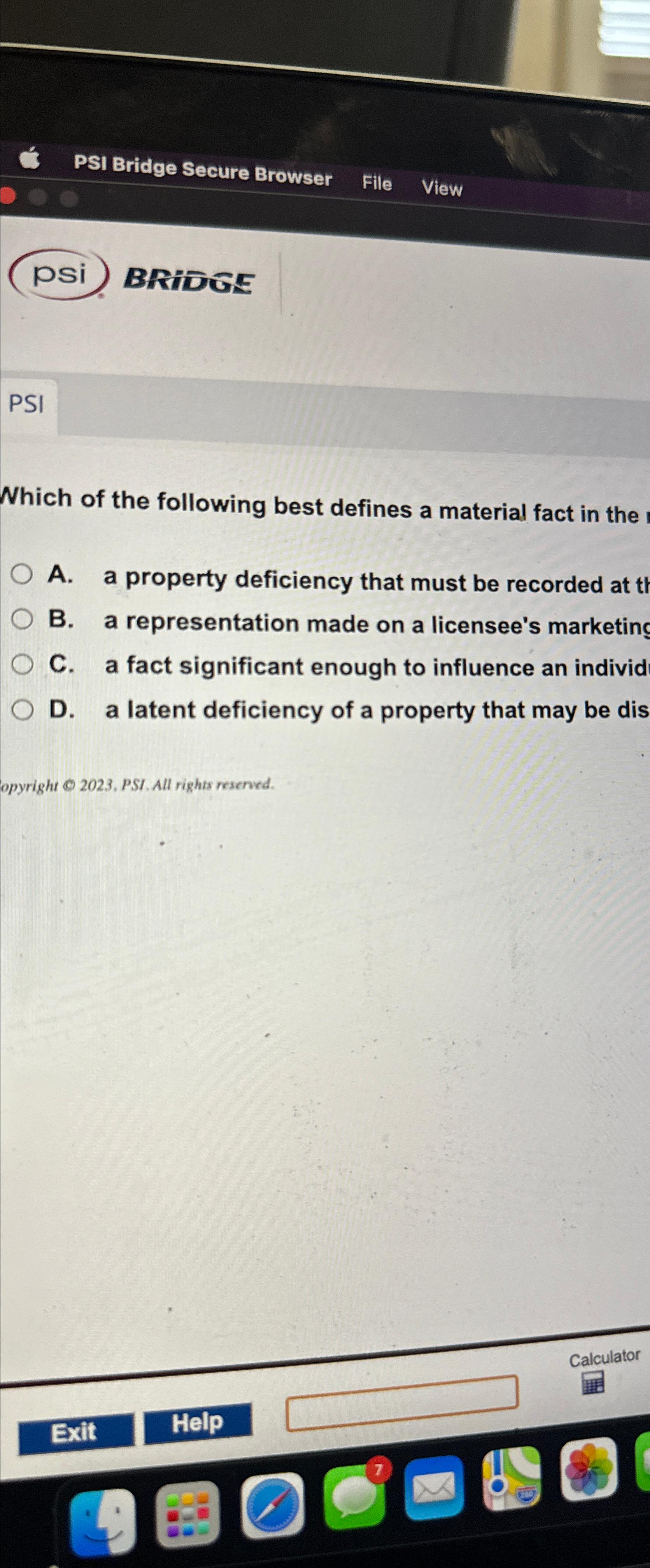 Solved PSI Bridge Secure BrowserFileViewpsiBRIUGEPSIWhich of | Chegg.com