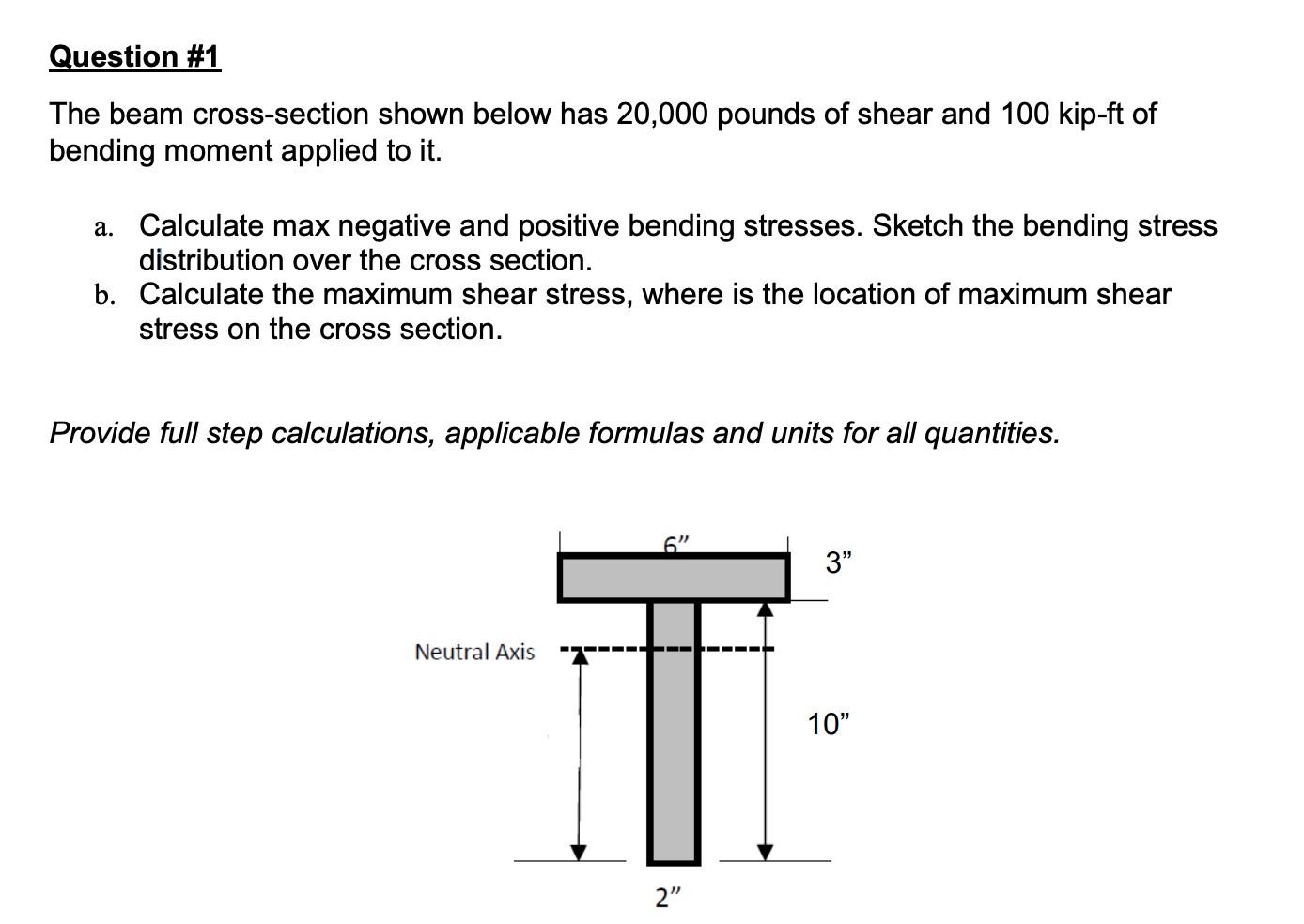 Solved Question #1The beam cross-section shown below has | Chegg.com