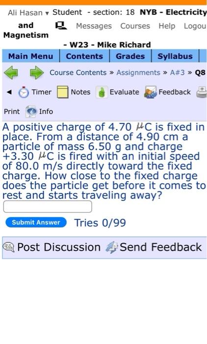 Solved A positive charge of 4.70μC is fixed in place. From a | Chegg.com
