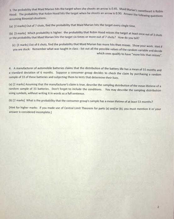 Solved Stat 1123 Assignment 4 . Please write your answer | Chegg.com