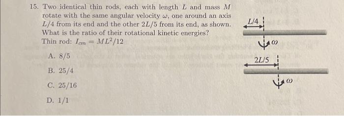 Solved 15. Two identical thin rods, each with length L and | Chegg.com