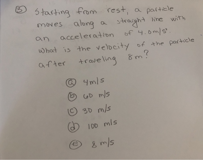 Solved Starting from rest, a particle moves along straight | Chegg.com