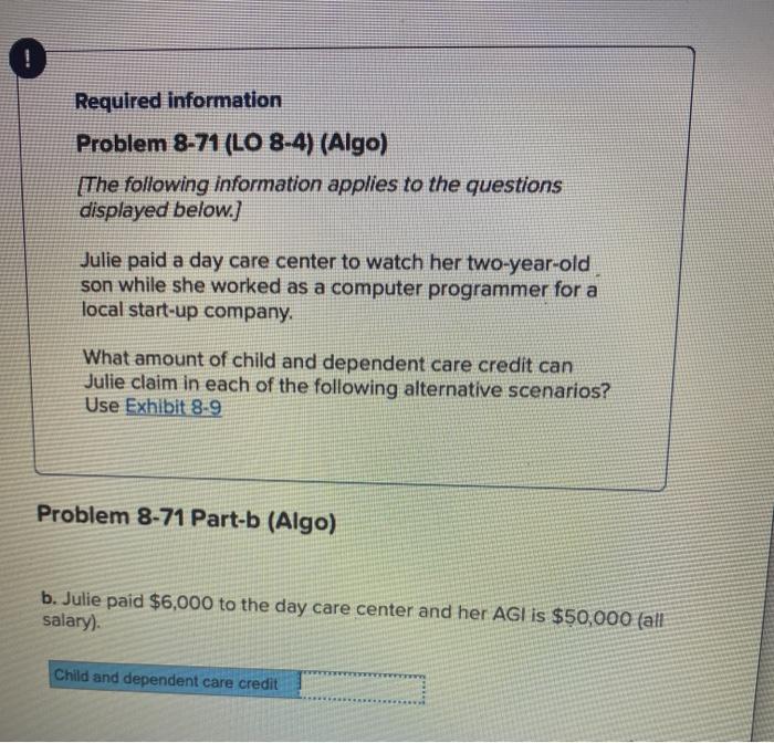 Solved Required Information Problem 8-71 (LO 8-4) (Algo) | Chegg.com