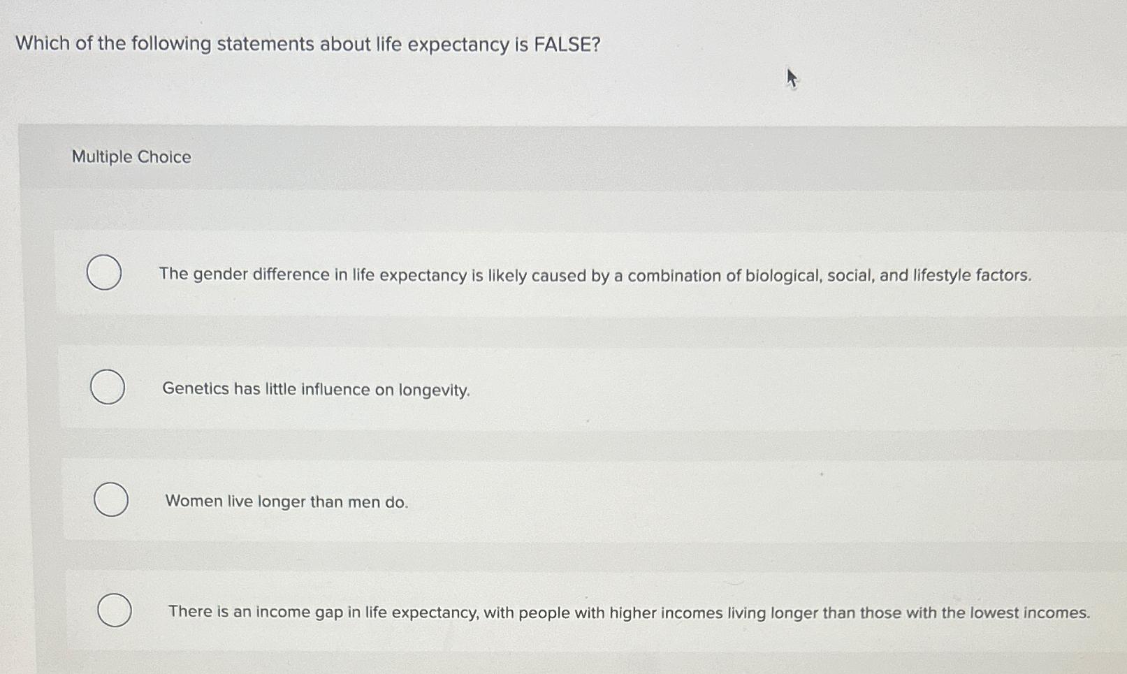 Solved Which of the following statements about life | Chegg.com