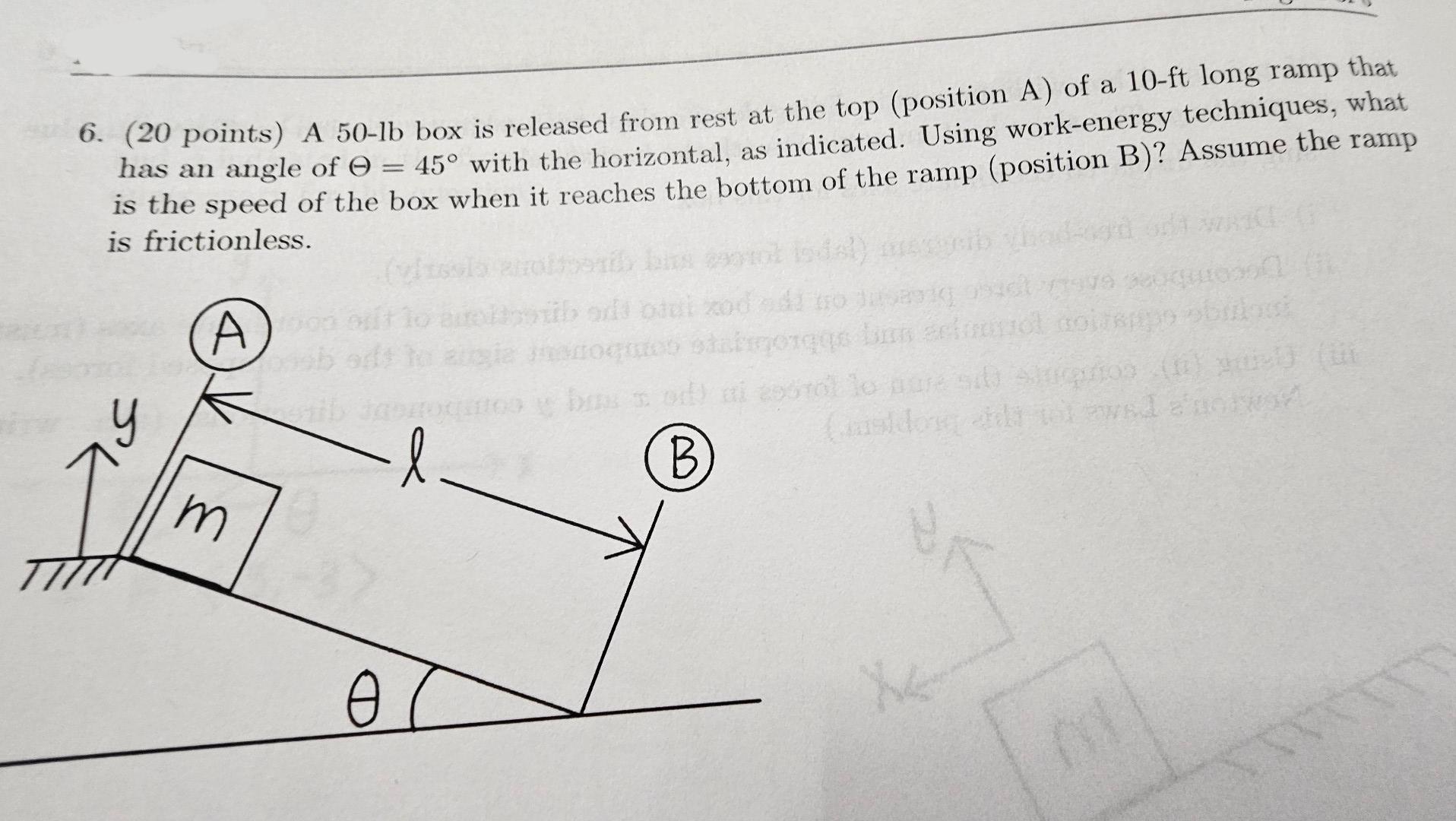 Solved 6. (20 points) A 50-1b box is released from rest at | Chegg.com