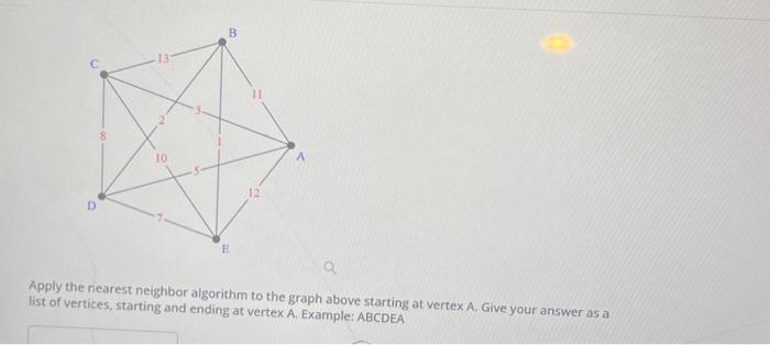 Solved Apply the nearest neighbor algorithm to the graph | Chegg.com