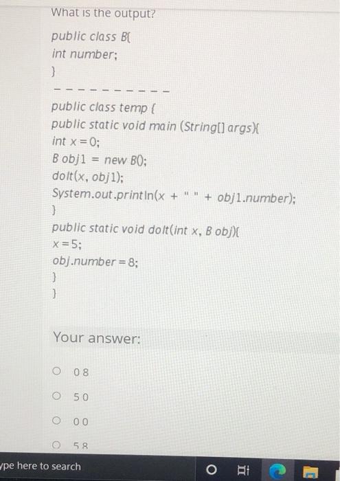 Solved What is the output of following Java program public | Chegg.com