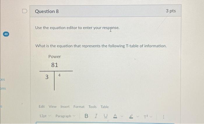 Solved Use the equation editor to enter your resppnse. What | Chegg.com