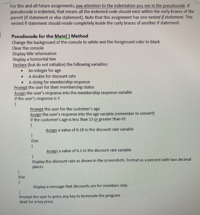 Solved For this and all future assignments, pay attention to | Chegg.com