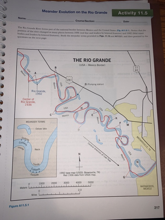 Solved Meander Evolution on the Rio Grande Activity 11.5 | Chegg.com