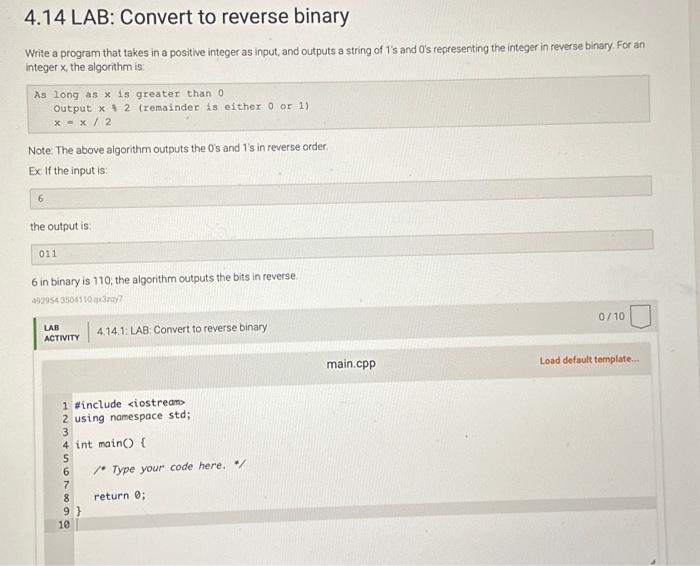 Solved Write a program that takes in a positive integer as | Chegg.com