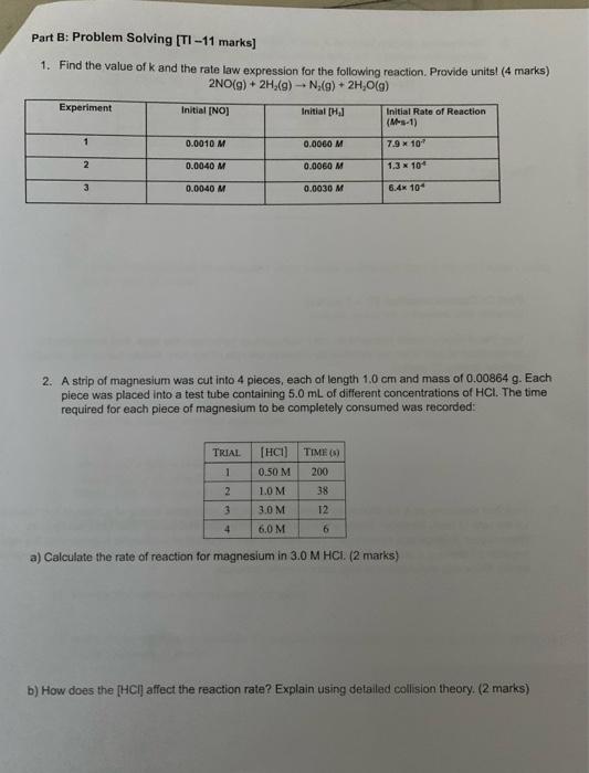 Solved Part B: Problem Solving [T1 - 11 marks] 1. Find the | Chegg.com