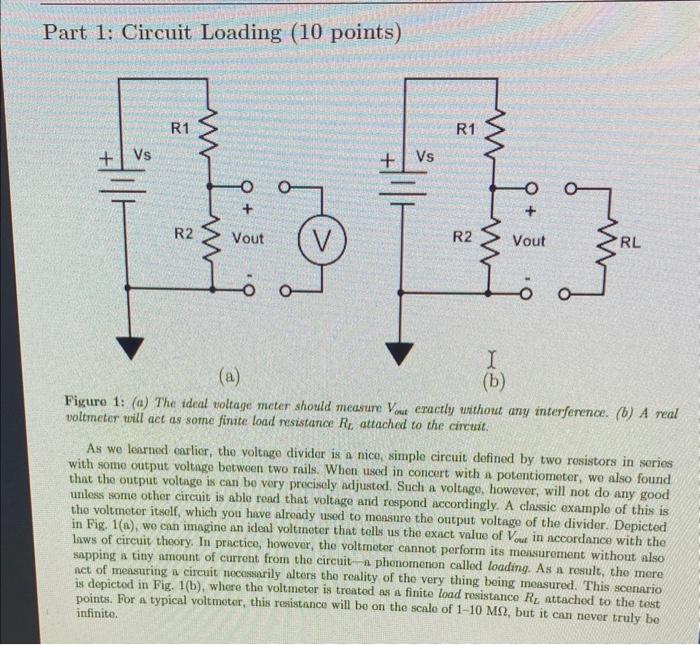 Solved Part 1: Circuit Loading ( 10 points) (a) Figure 1: | Chegg.com
