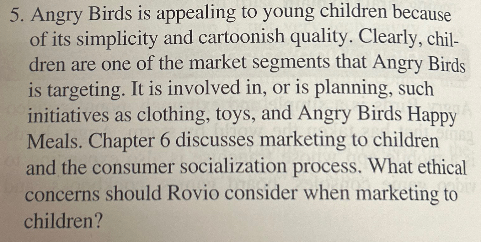 Solved Angry Birds is appealing to young children because of | Chegg.com
