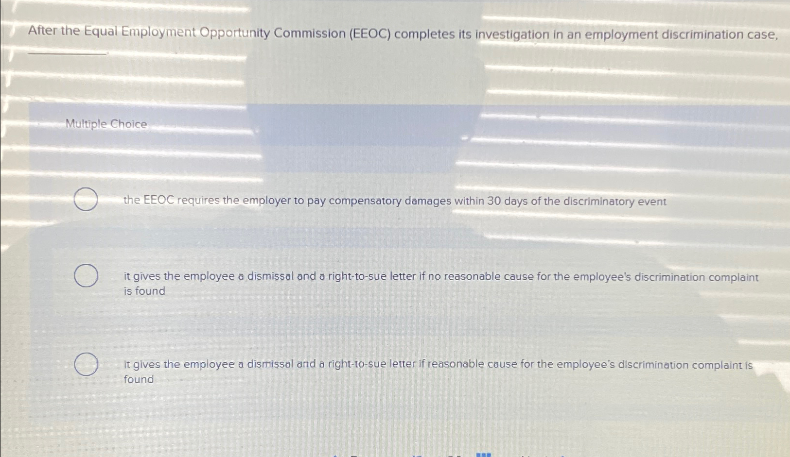 Solved After the Equal Employment Opportunity Commission | Chegg.com