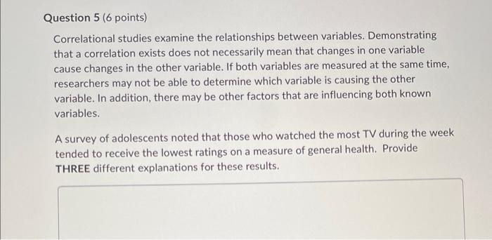 Solved Correlational studies examine the relationships | Chegg.com