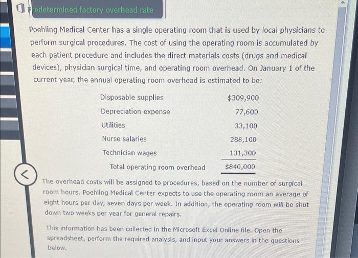 Solved Poehling Medical Center has a single operating room | Chegg.com