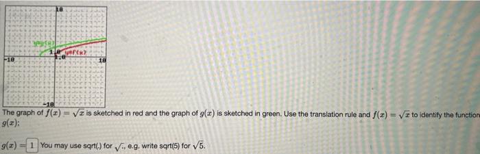 Solved The graph of f(x)=x is sketched in red and the graph | Chegg.com
