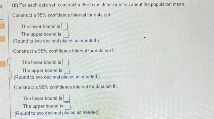 Solved The following data sets represent simple random | Chegg.com