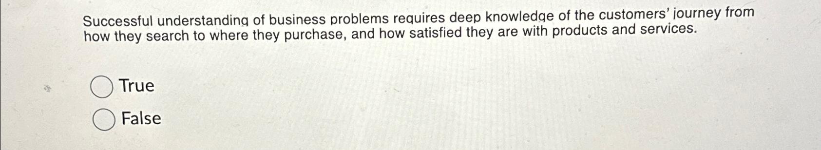 Solved Successful understanding of business problems | Chegg.com