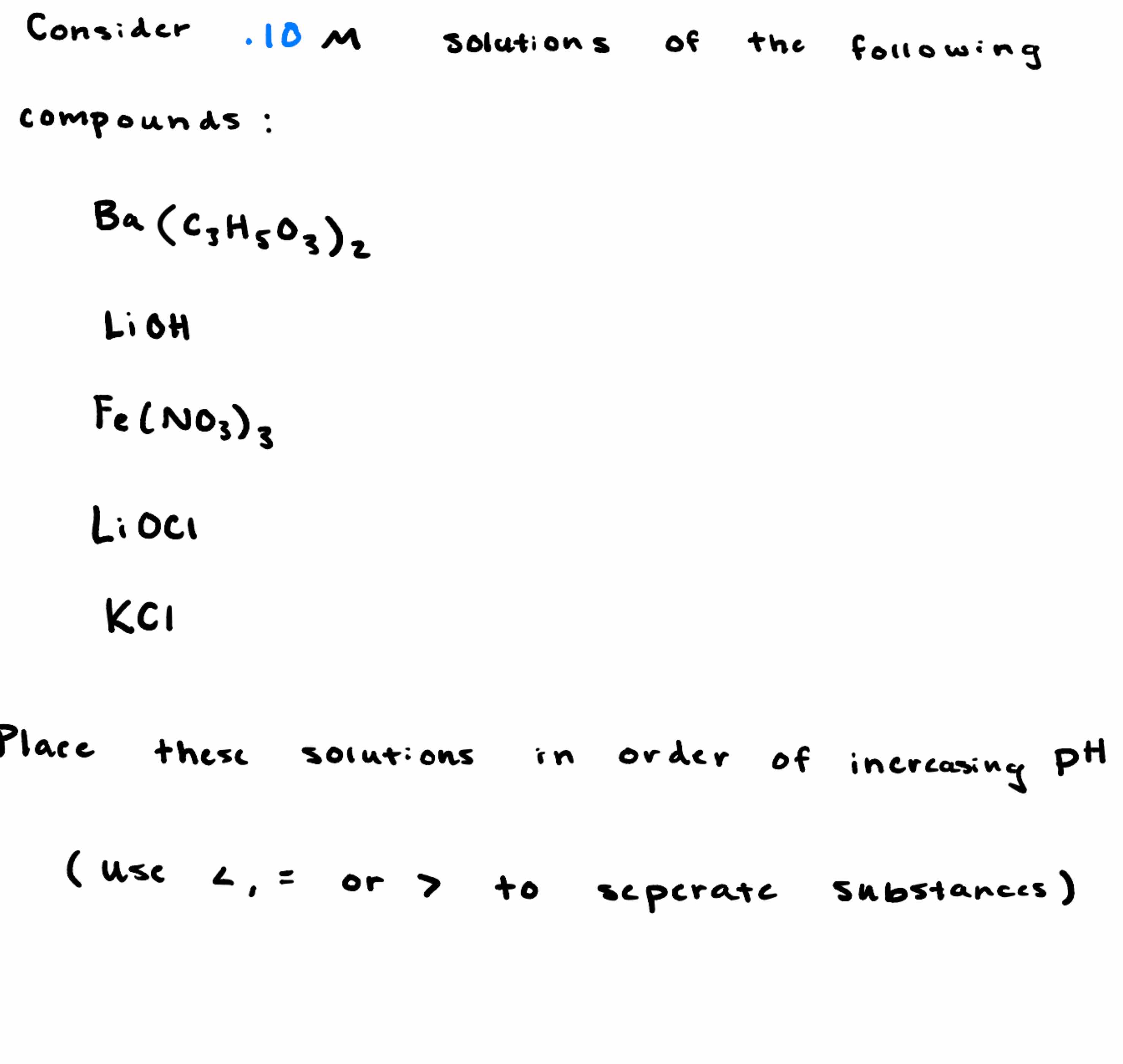 Solved Consider. 10M ﻿solutions of the | Chegg.com