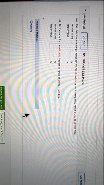 Solved MY NOT 7. [-14 Points) DETAILS OSUNIPHYS1 33.5.P.075. | Chegg.com Solved MY NOT 7. [-14 Points) DETAILS OSUNIPHYS1 33.5.P.075. | Chegg.com