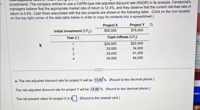 Solved 1. net present value for project x 2. net present | Chegg.com