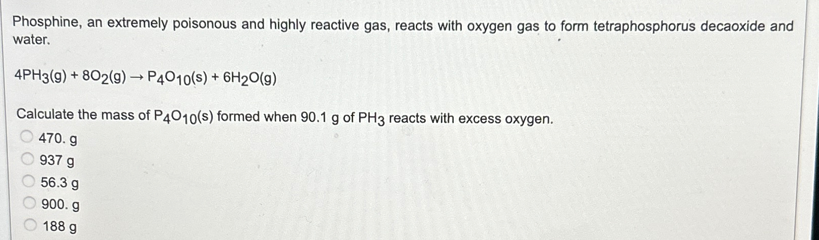 Solved Phosphine, an extremely poisonous and highly reactive | Chegg.com
