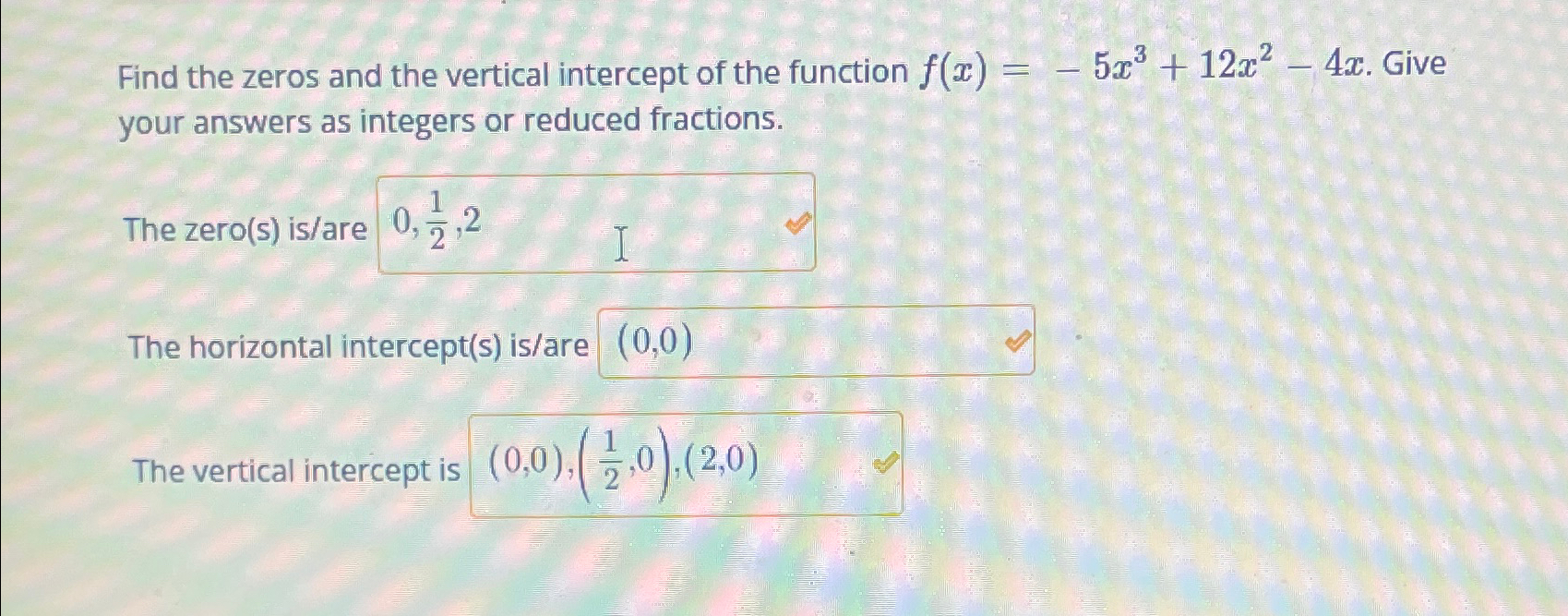 Find the zeros and the vertical intercept of the | Chegg.com