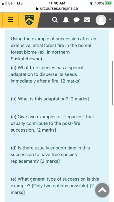 Solved Bell LTE @ 100% 11:40 AM urcourses.uregina.ca Using | Chegg.com