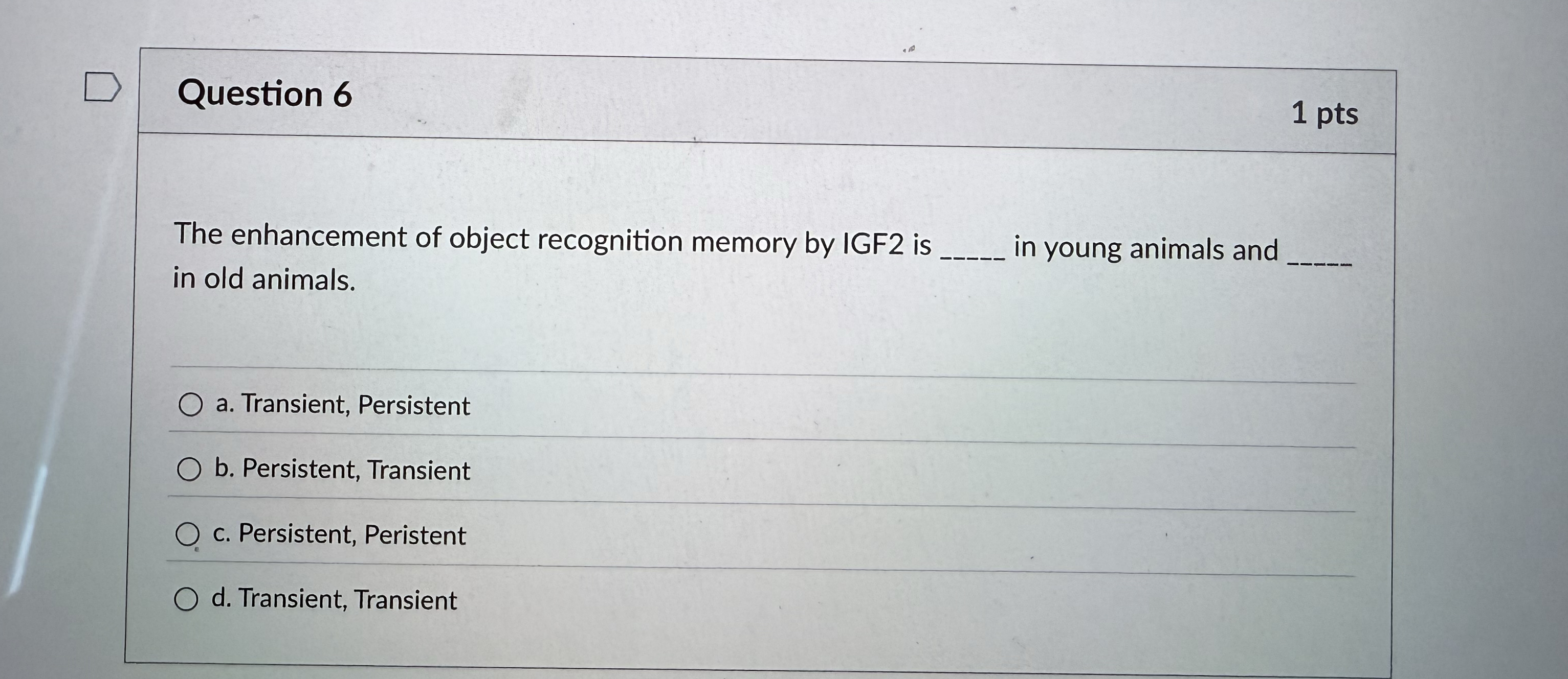 Solved Question 61 ﻿ptsThe enhancement of object recognition | Chegg.com