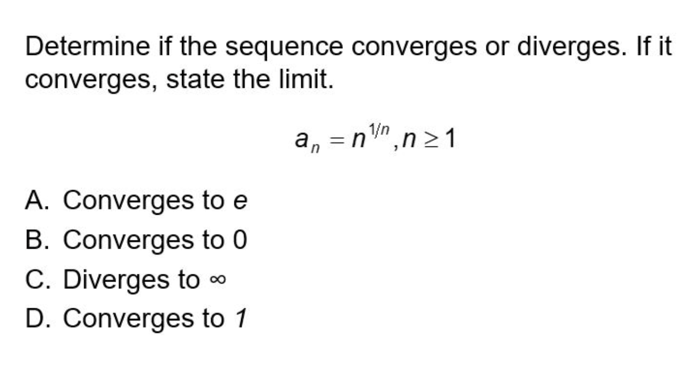 Solved Determine if the sequence converges or diverges. If | Chegg.com
