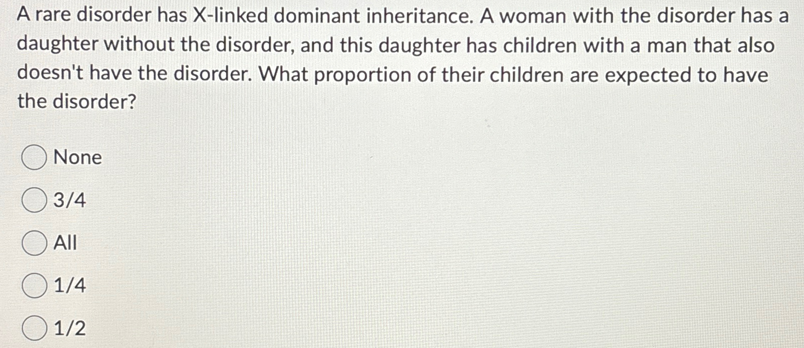 Solved A rare disorder has X-linked dominant inheritance. A | Chegg.com
