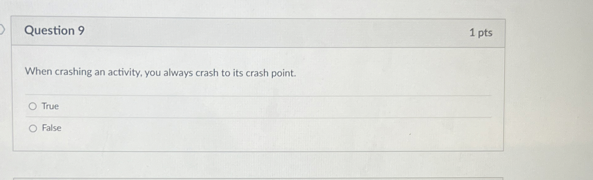 Solved Question 91 ﻿ptsWhen crashing an activity, you always | Chegg.com