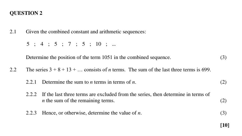 Solved 2.1 Given the combined constant and arithmetic | Chegg.com