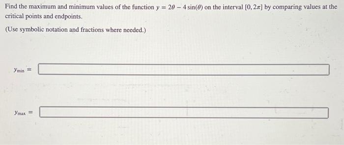 Solved Find The Maximum And Minimum Values Of The Function 1403