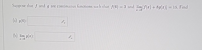 Solved Suppose that f ﻿and g ﻿are continuous functions such | Chegg.com