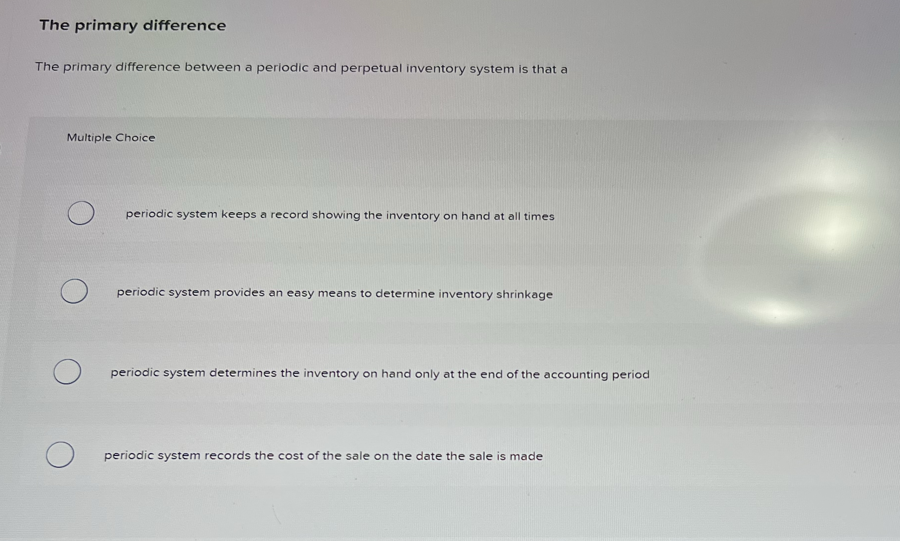 Solved The primary differenceThe primary difference between | Chegg.com