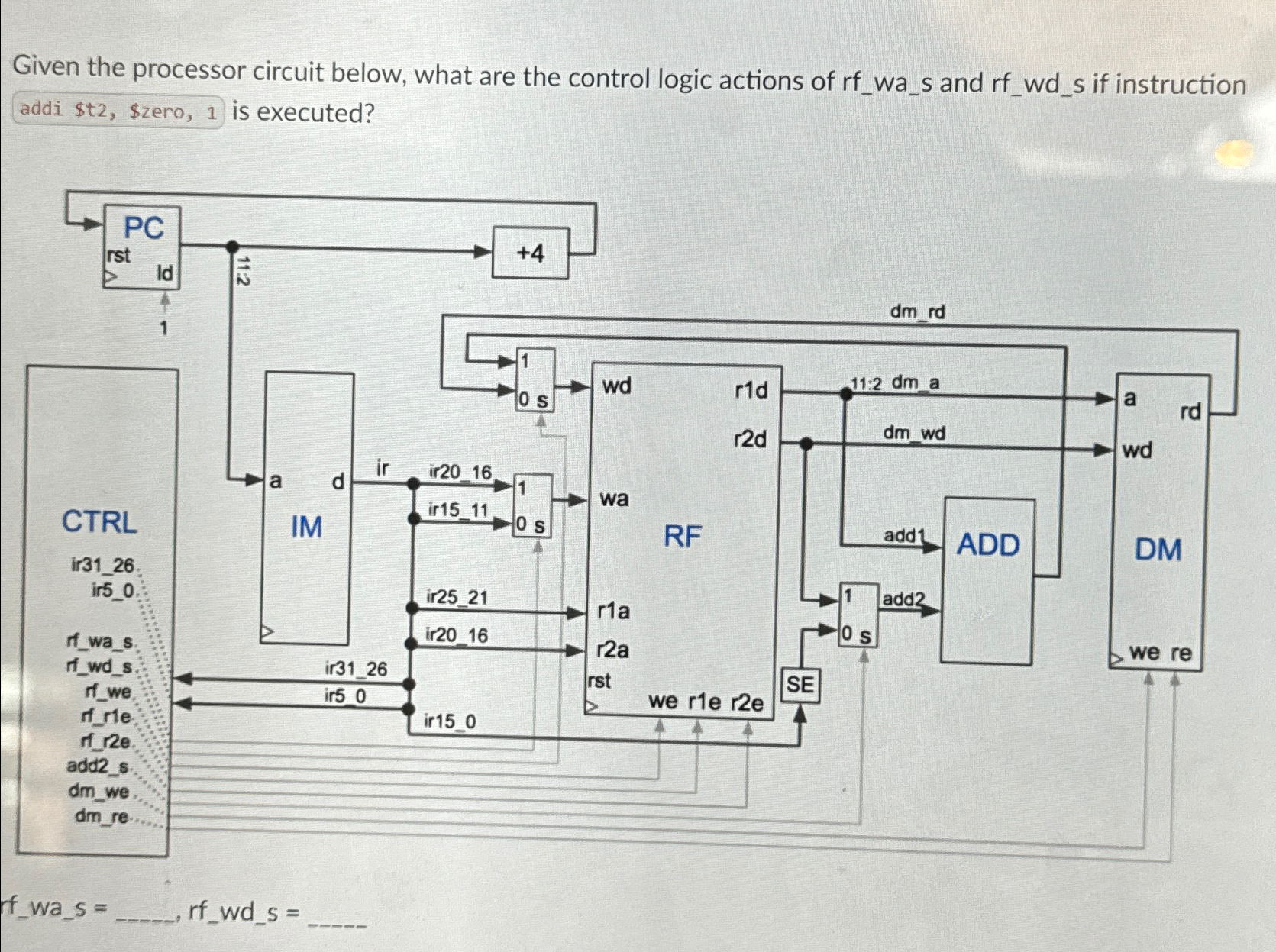 Solved Given the processor circuit below, what are the | Chegg.com