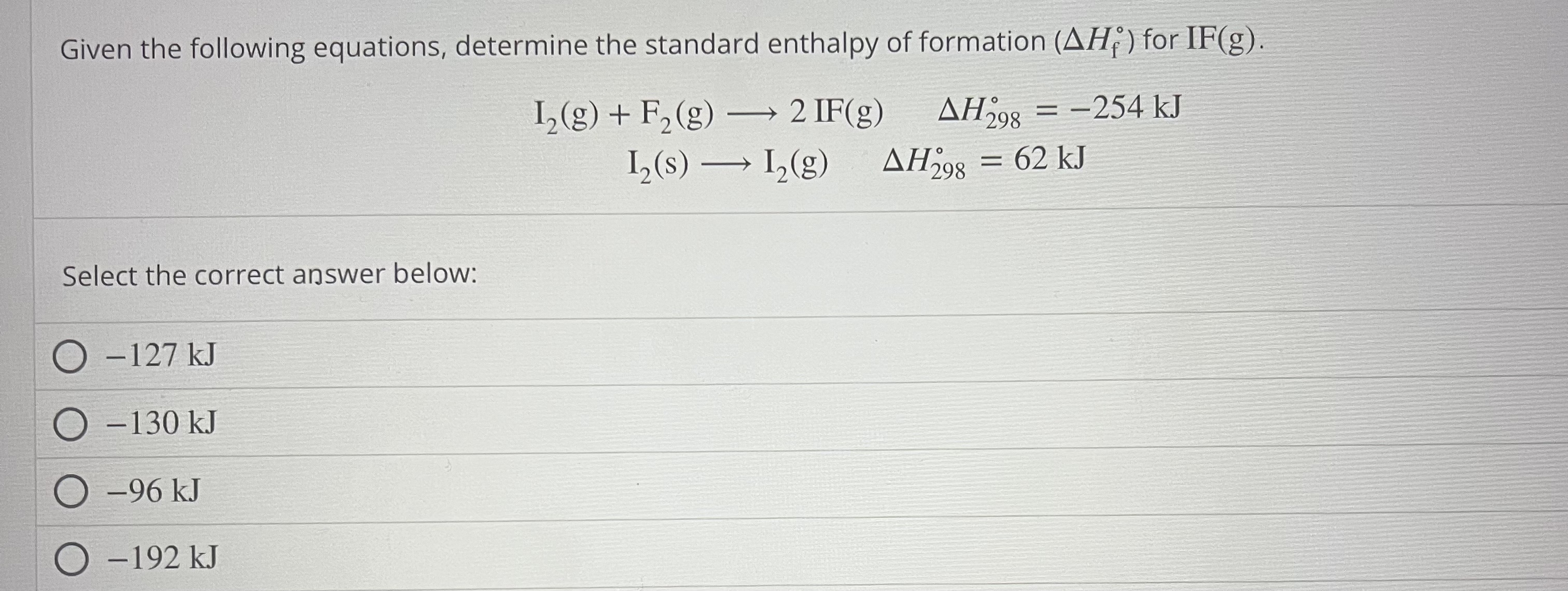 Solved Given the following equations, determine the standard | Chegg.com