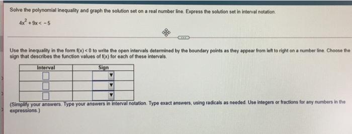Solved Solve the polynomial inequality and graph the solu | Chegg.com