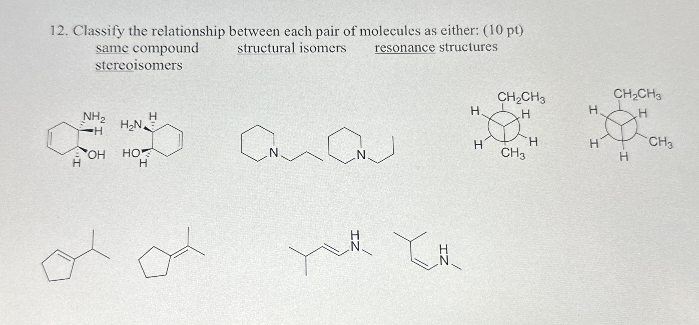 Solved Classify the relationship between each pair of | Chegg.com
