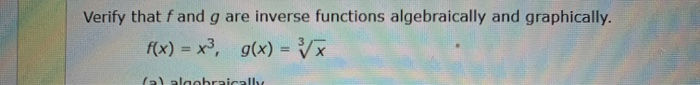 Solved Verify that fand g are inverse functions | Chegg.com