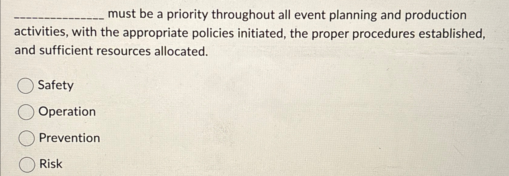 Solved must be a priority throughout all event planning and | Chegg.com