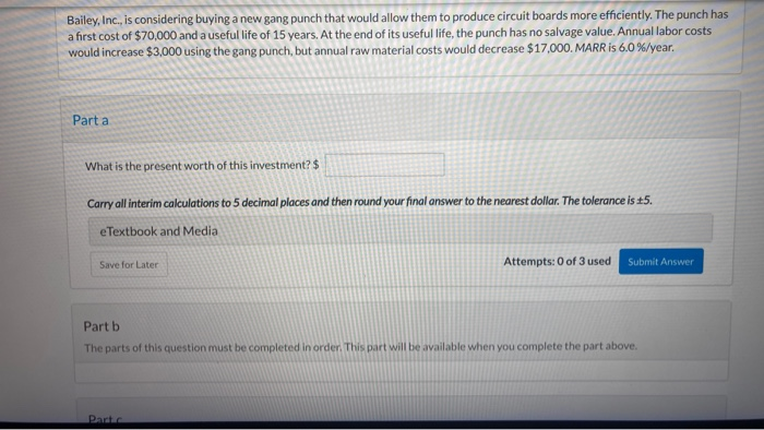 Solved Bailey, Inc., is considering buying a new gang punch | Chegg.com