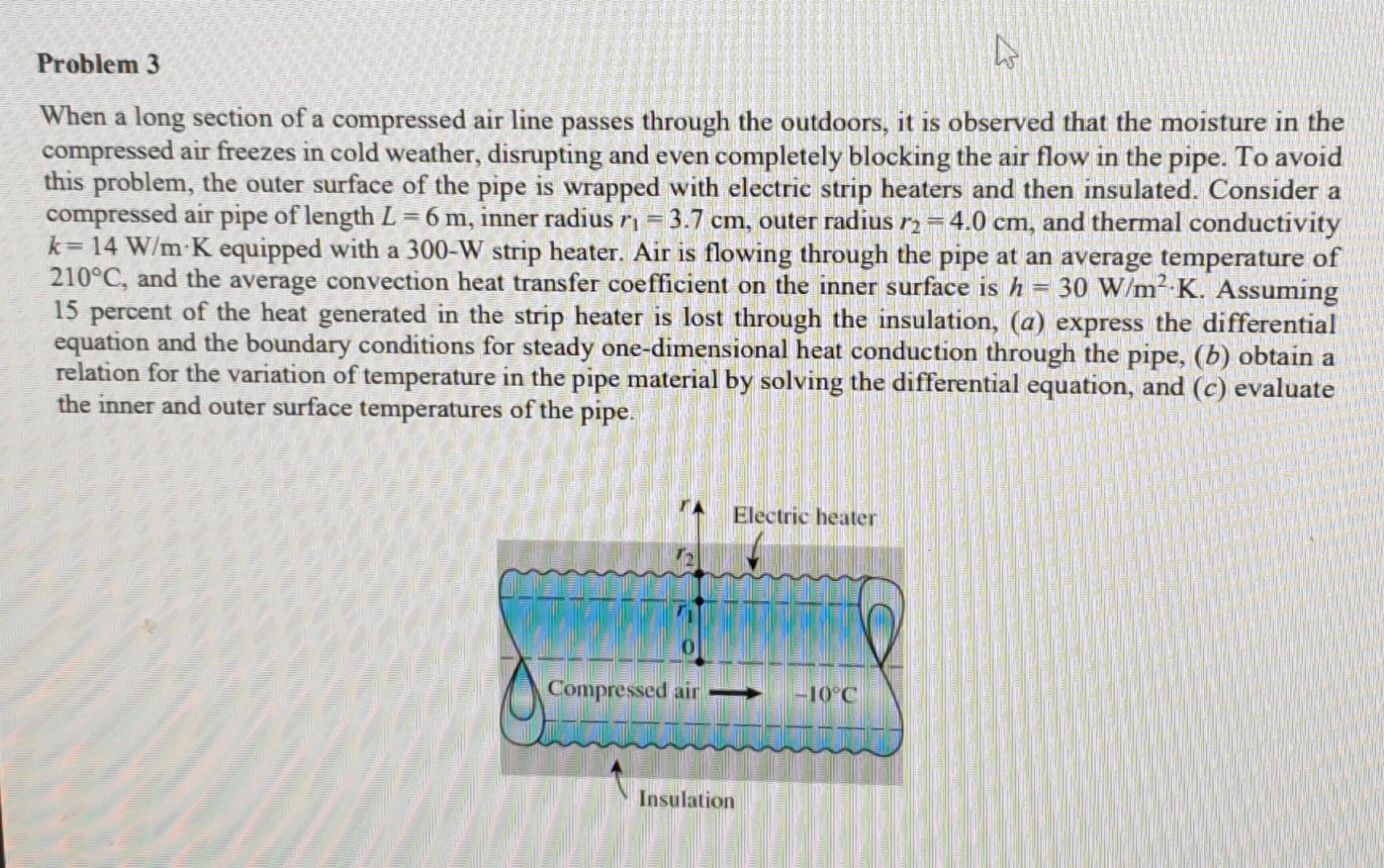Solved When a long section of a compressed air line passes | Chegg.com