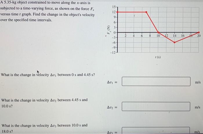 Solved A 5.35 -kg object constrained to move along the | Chegg.com