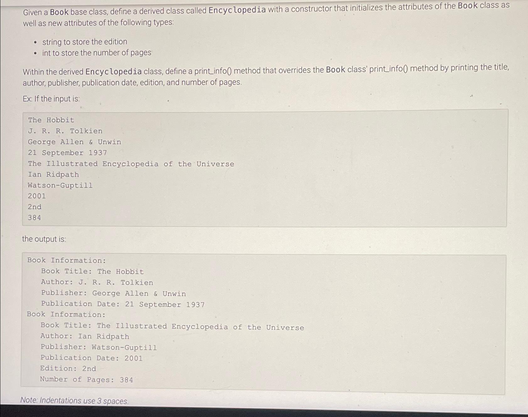 Solved Given a Book base class, define a derived class | Chegg.com